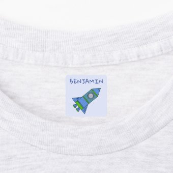 Cute Space Rocket Toddler and Pre-School Name Kids' Labels | Zazzle