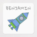 Cute Space Rocket Toddler and Pre-School Name Kids' Labels | Zazzle