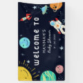Cute Space Theme Baby Shower Welcome Banner | Zazzle
