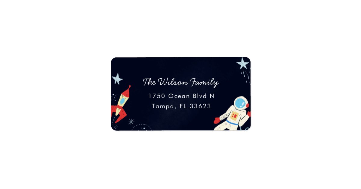 Cute Space Theme Return Address Label | Zazzle