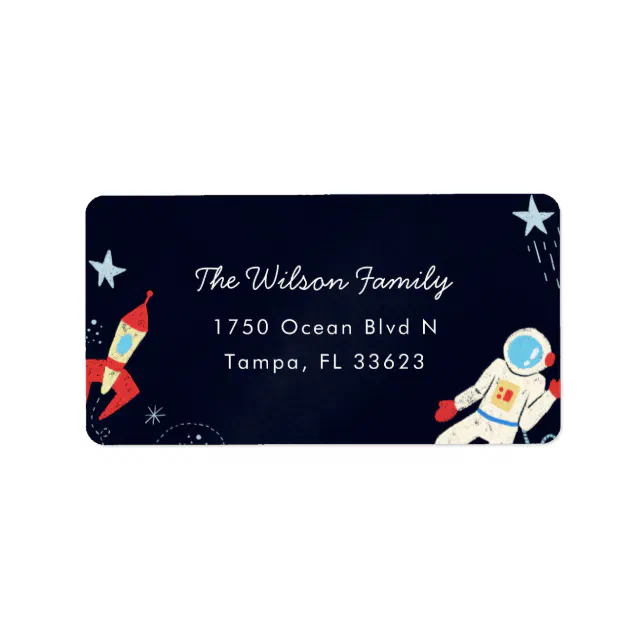 Cute Space Theme Return Address Label | Zazzle