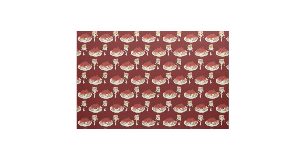 Cute Spaghetti Kids Kawaii Cartoon Noodles Pasta Fabric | Zazzle