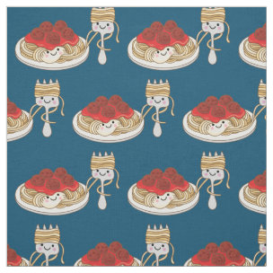 Cute Spaghetti Kids Kawaii Cartoon Noodles Pasta Fabric | Zazzle