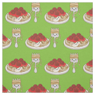 Cute Spaghetti Kids Kawaii Cartoon Noodles Pasta Fabric | Zazzle