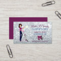 Cute Sparkle Cartoon Maid Cleaning Services Business Card | Zazzle