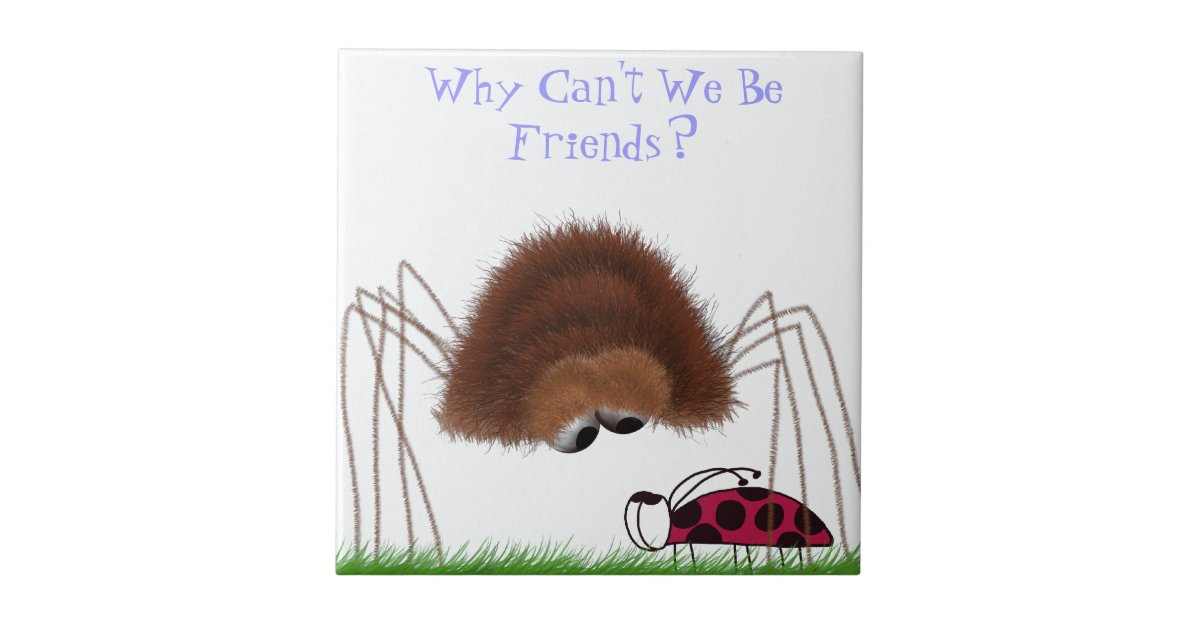 Cute Spider And Ladybug Illustration Tile | Zazzle