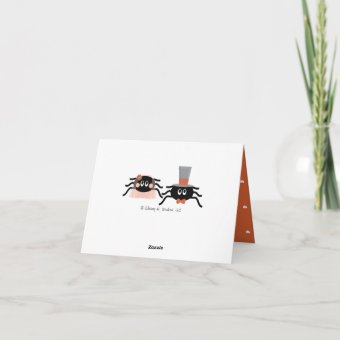Cute Spider Halloween Wedding Thank You Cards | Zazzle