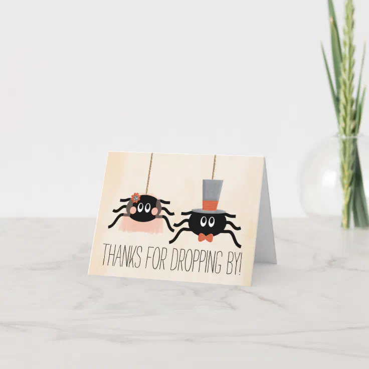Cute Spider Halloween Wedding Thank You Cards | Zazzle