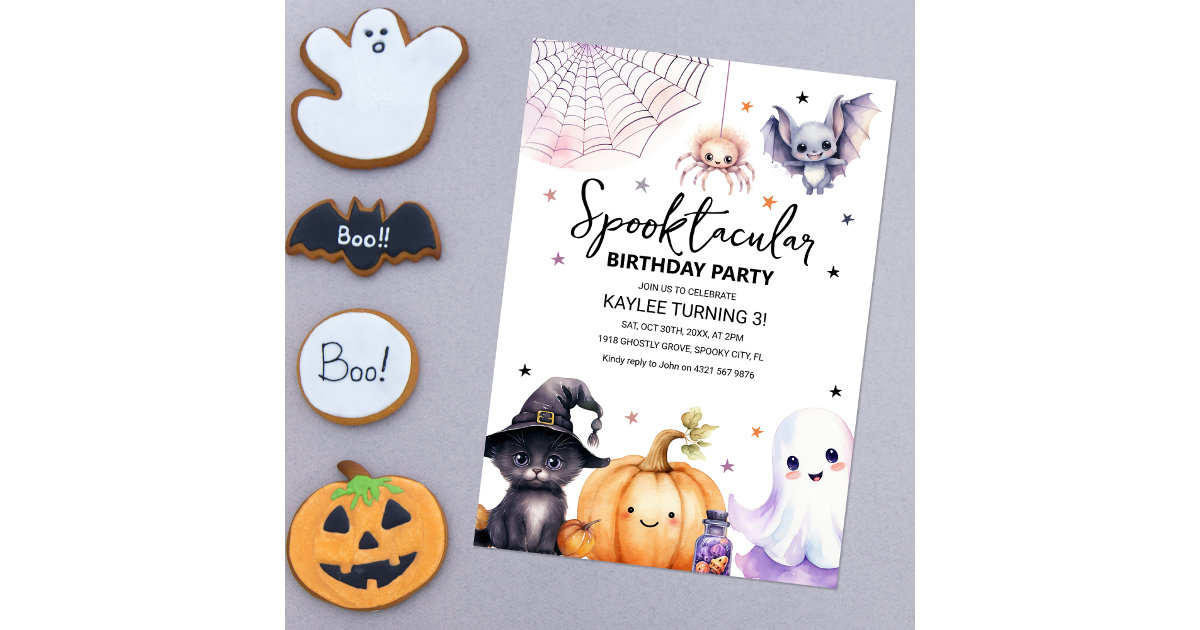 Cute Spooktacular Birthday Party Invitation | Zazzle