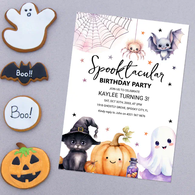 Cute Spooktacular Birthday Party Invitation | Zazzle