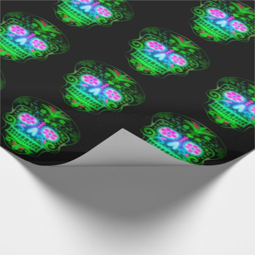 Cute Spooky Halloween Day of Dead Sugar Skull Wrapping Paper | Zazzle