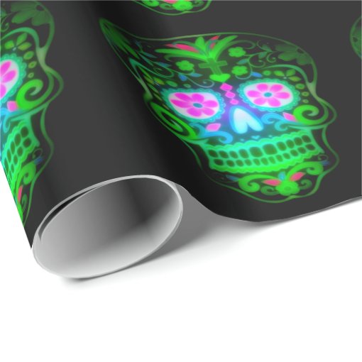 Cute Spooky Halloween Day of Dead Sugar Skull Wrapping Paper | Zazzle