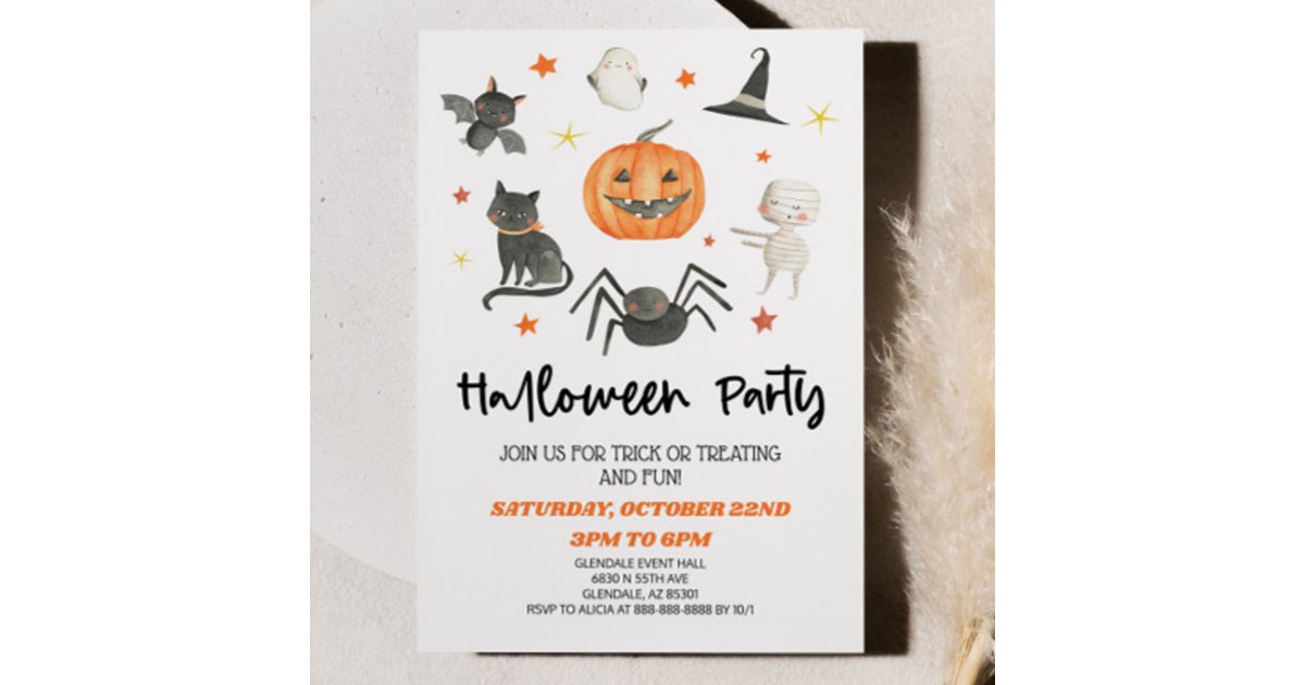 Cute Spooky Halloween Party Invitation | Zazzle