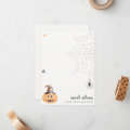 Cute Spooky Halloween Pumpkin Spider Web Stars Note Card | Zazzle