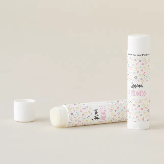 Cute Spread Kindness Colorful Hearts Lip Balm Zazzle
