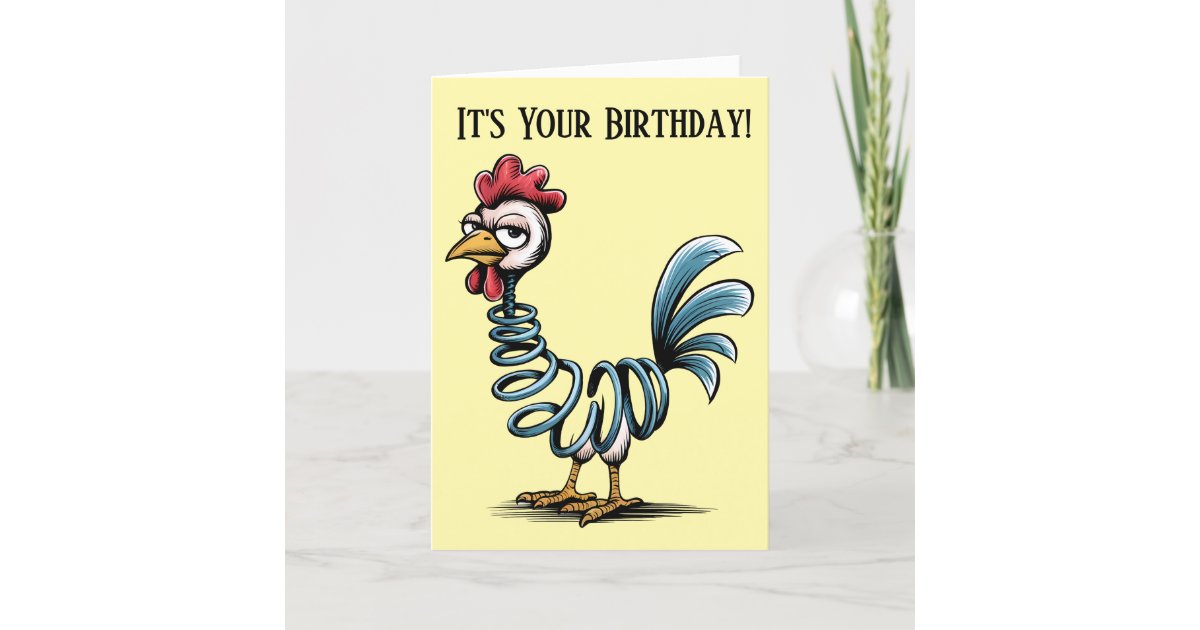 Cute Spring Chicken Birthday Card | Zazzle