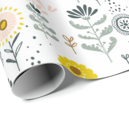 Cute spring flowers pattern wrapping paper | Zazzle
