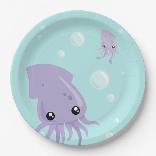 Cute Squid Paper Plate | Zazzle.com