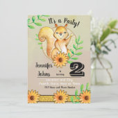 Cute Squirrel Birthday Party Invitation | Zazzle