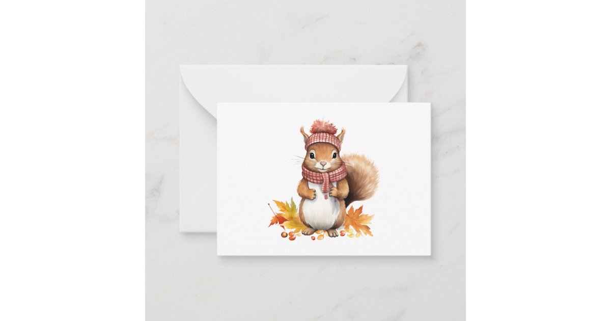 Cute Squirrel Note Card | Zazzle