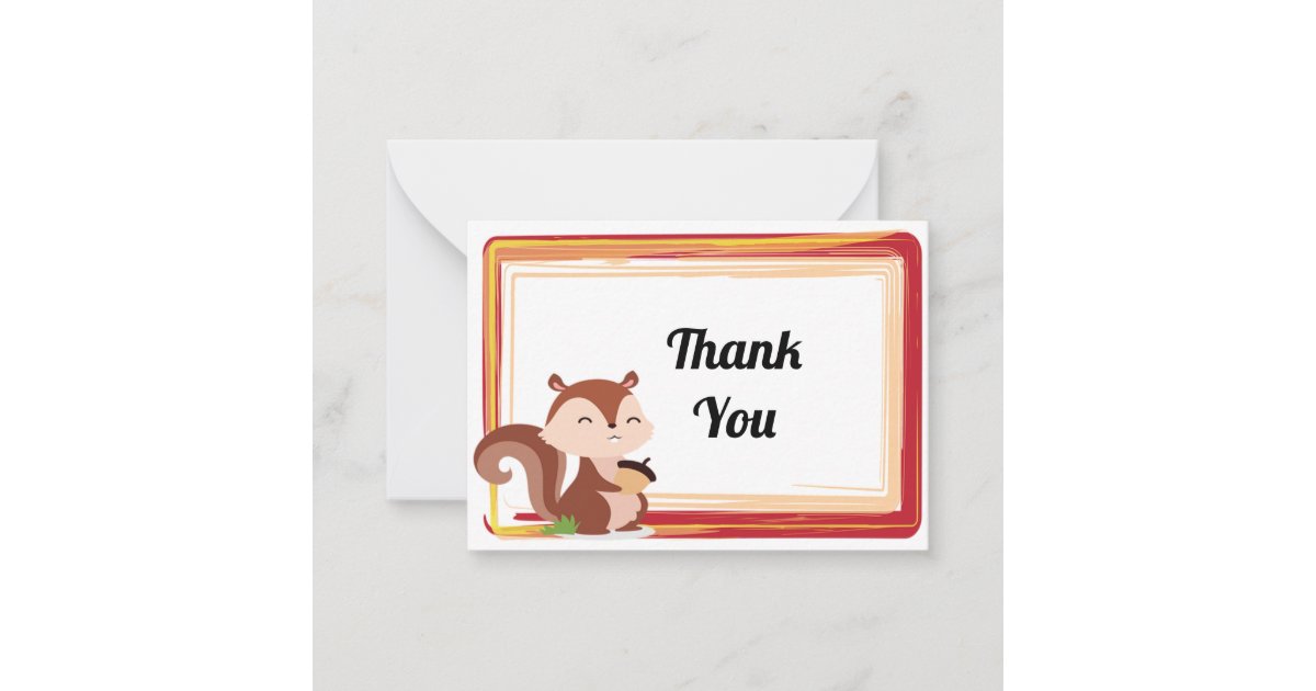 Cute Squirrel Thank You Card | Zazzle