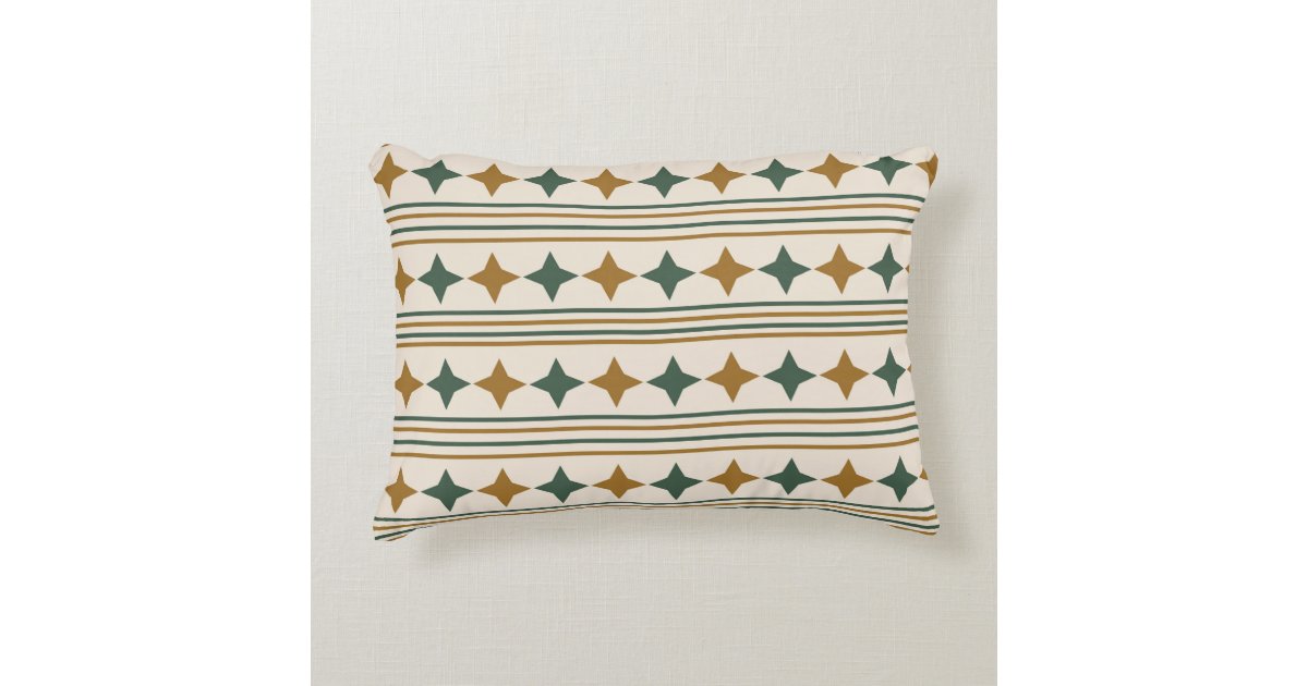 Cute starburst and lines pattern Retro style Accent Pillow | Zazzle