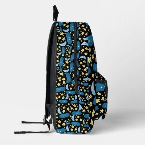 Cute stars moon and clouds with happy faces printed backpack | Zazzle