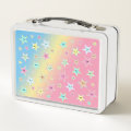 Cute stars with faces in pastel colors metal lunch box | Zazzle