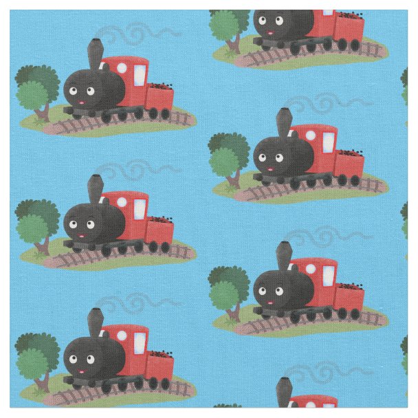 Steam Engine Locomotive "Steampunk" Pattern Fabric | Zazzle