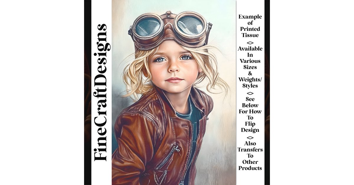 Cute Steampunk Girl Aviator Goggles W9 Decoupage Tissue Paper | Zazzle