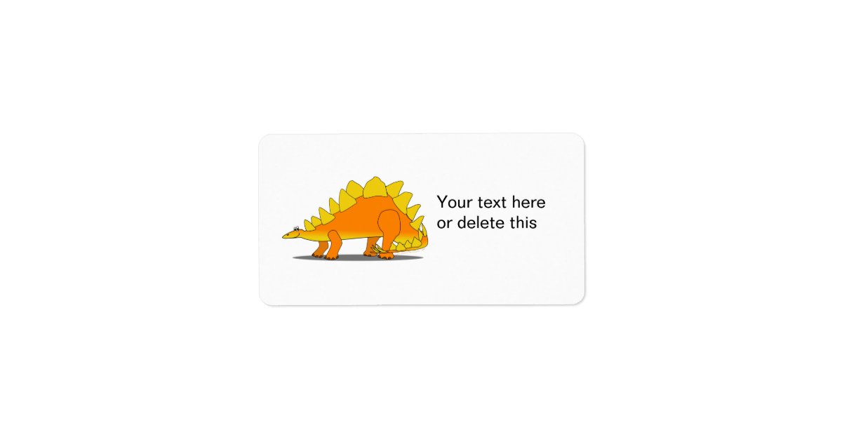 Cute Stegosaurus Dinosaur Cartoon Template Label | Zazzle