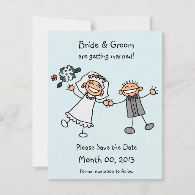 Cute Stick Figure Save the Date Cards | Zazzle