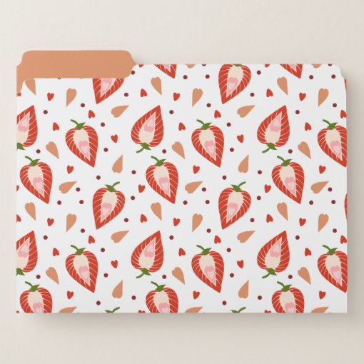 Cute Strawberries Red and Green file folders | Zazzle