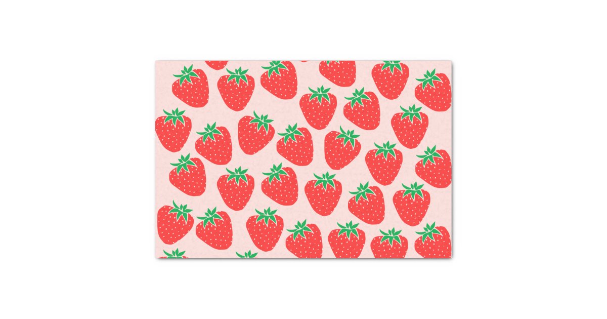 Cute Strawberries Tissue Paper | Zazzle