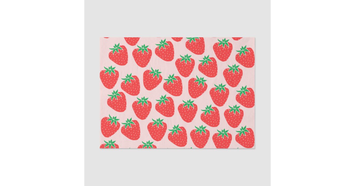 Cute Strawberries Tissue Paper | Zazzle