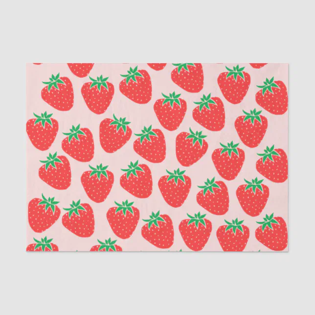 Cute Strawberries Tissue Paper | Zazzle