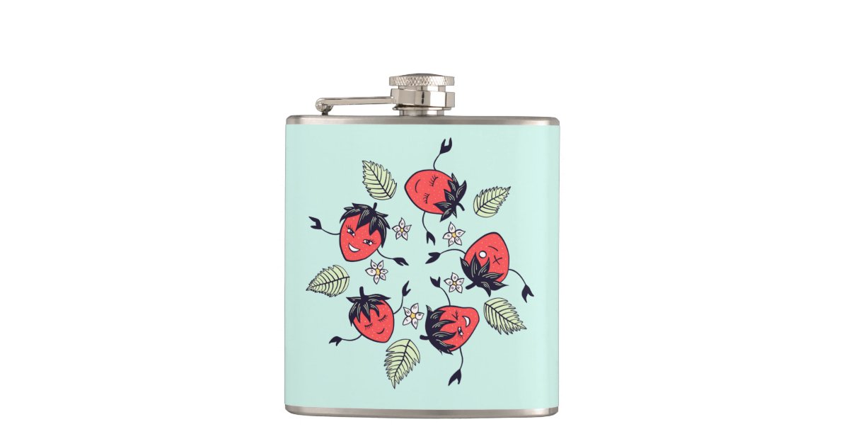 Cute Strawberry Kawaii Fruit Flask | Zazzle