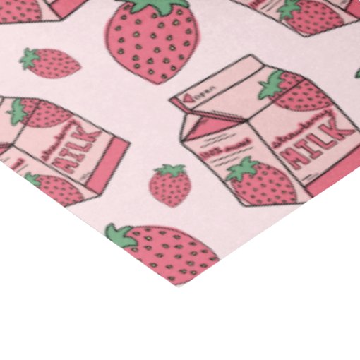 Cute Strawberry Milk Pattern Tissue Paper | Zazzle