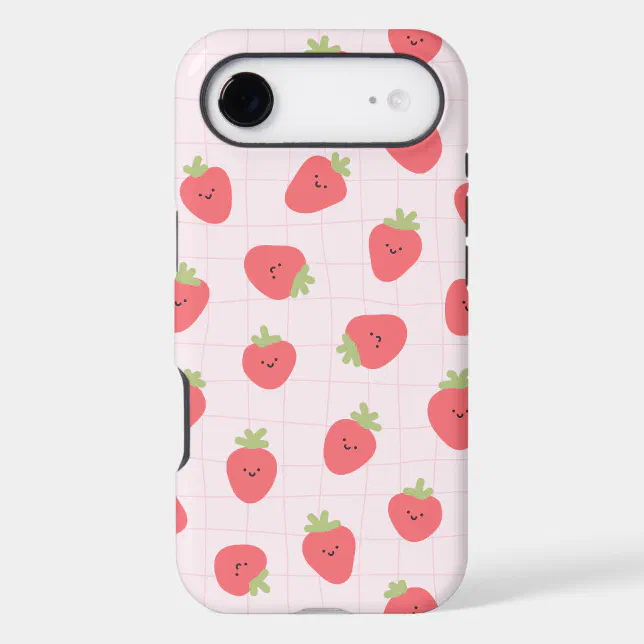 Cute Strawberry Pattern – Kawaii Strawberry iPhone Case | Zazzle