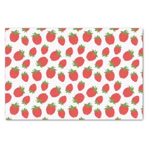 Cute Strawberry Pattern Tissue Paper | Zazzle