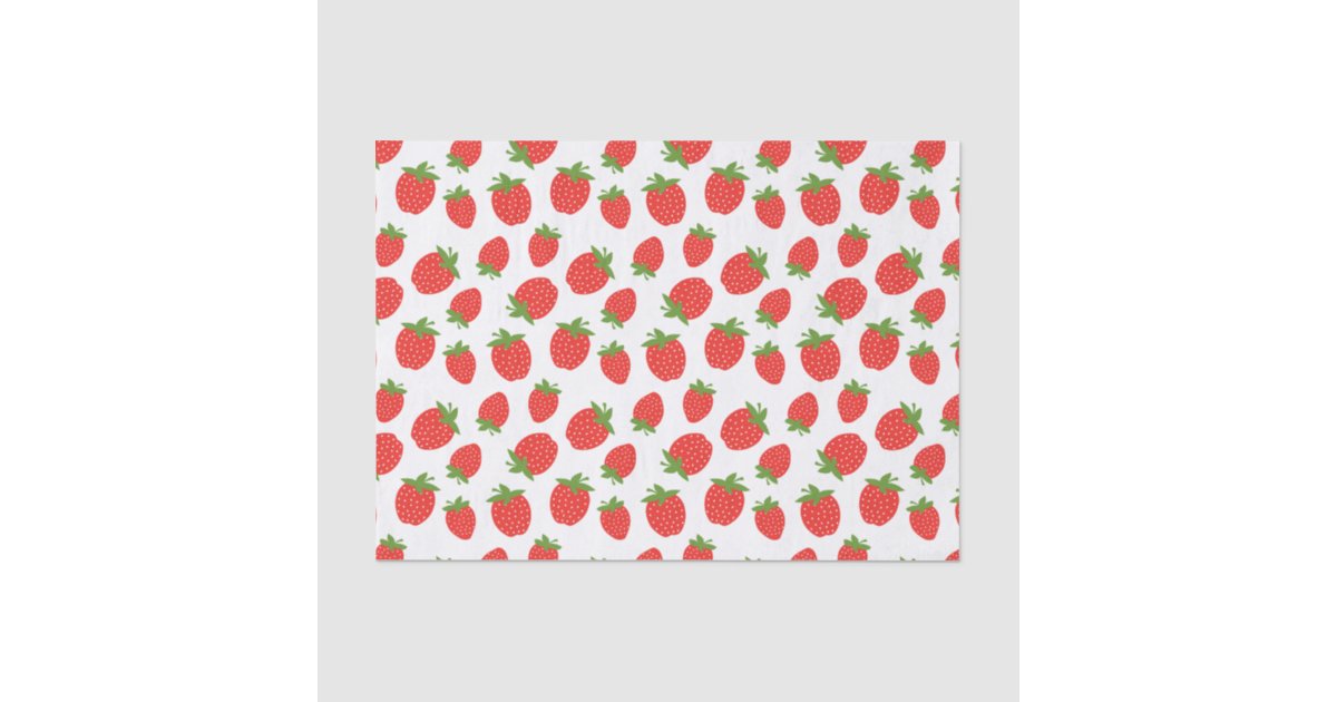 Cute Strawberry Pattern Tissue Paper | Zazzle