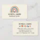 Cute Substitute Teacher Cream Boho Rainbow Business Card | Zazzle