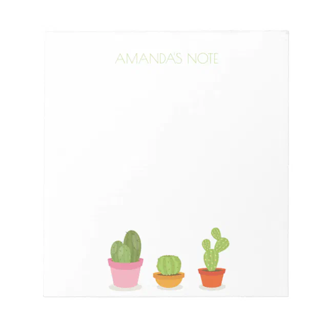 Cute succulent cactus trio notepad | Zazzle