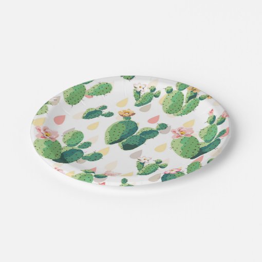 Cute Succulent Lovely Cactus Paper Plates | Zazzle