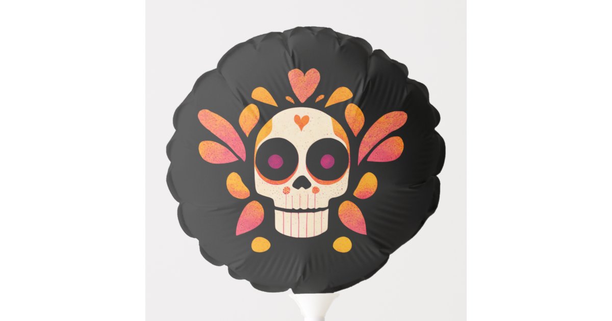 Cute Sugar Skull Haloween Balloon | Zazzle
