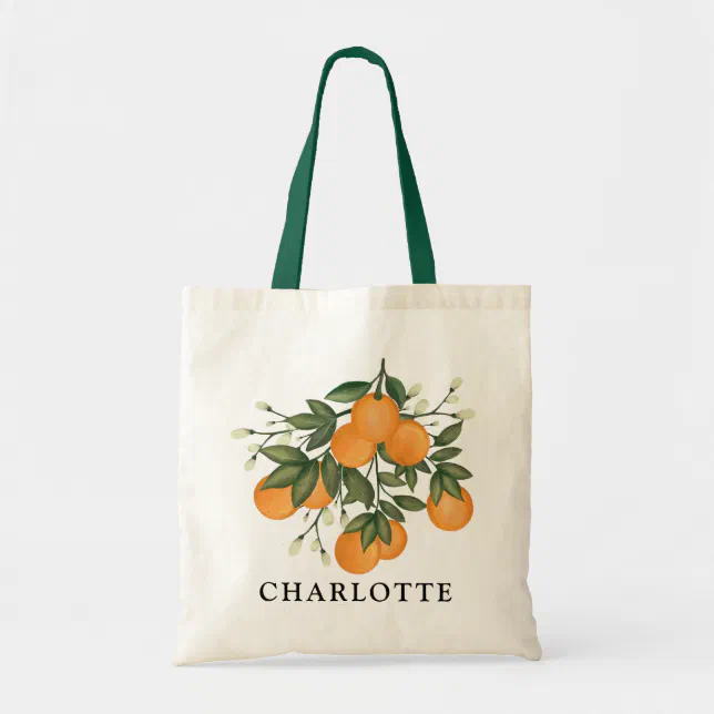 Cute Summer Botanical Citrus Oranges Wedding Favor Tote Bag | Zazzle