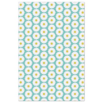Cute Summer Daisies Pattern on Blue Tissue Paper | Zazzle