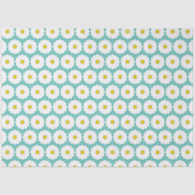 Cute Summer Daisies Pattern on Blue Tissue Paper | Zazzle