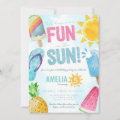 Cute Summer Fun In the Sun Pool Party Birthday Invitation | Zazzle