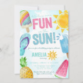 Cute Summer Fun In the Sun Pool Party Birthday Invitation | Zazzle